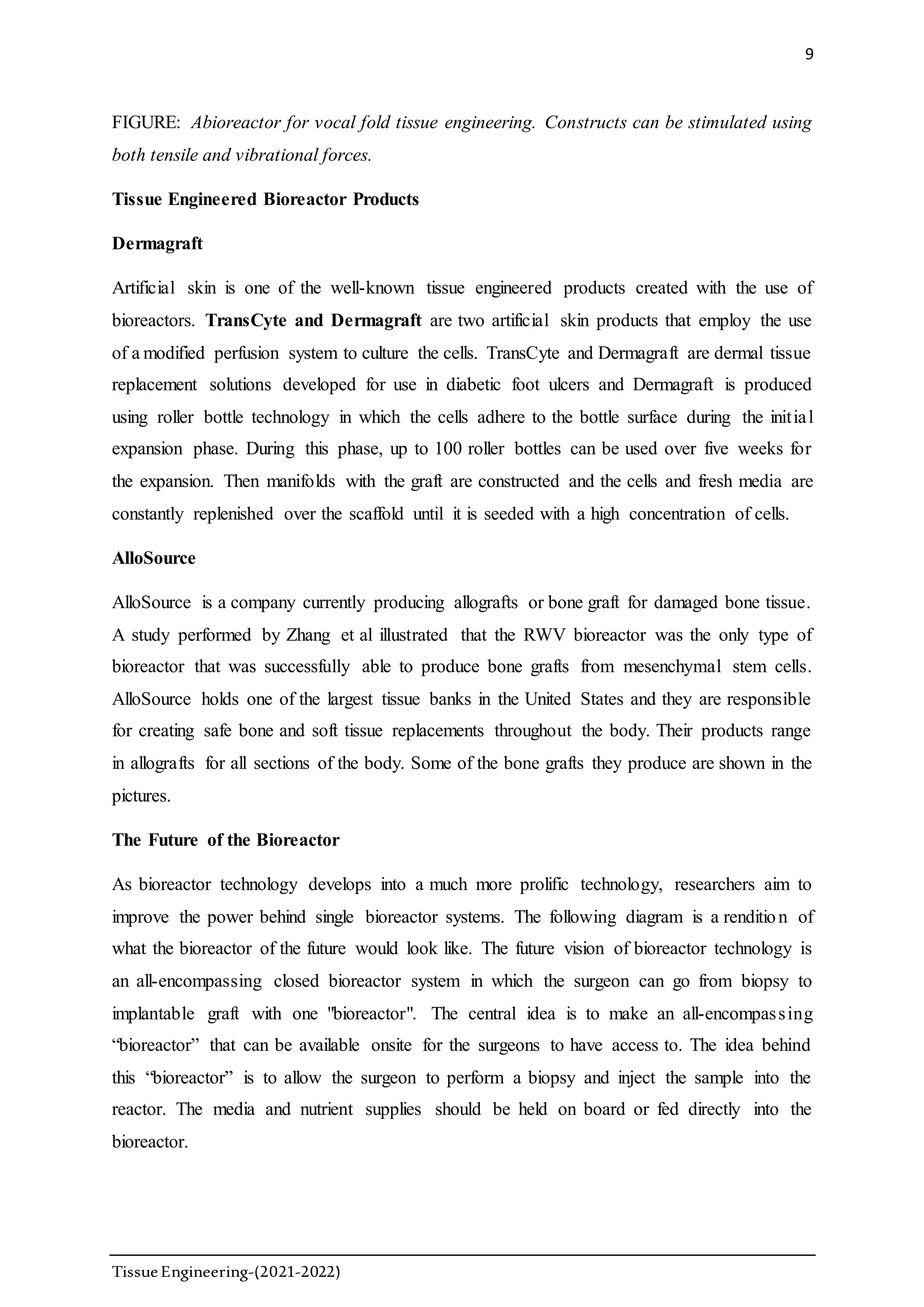 Bioreactors in tissue engineering | DOCX