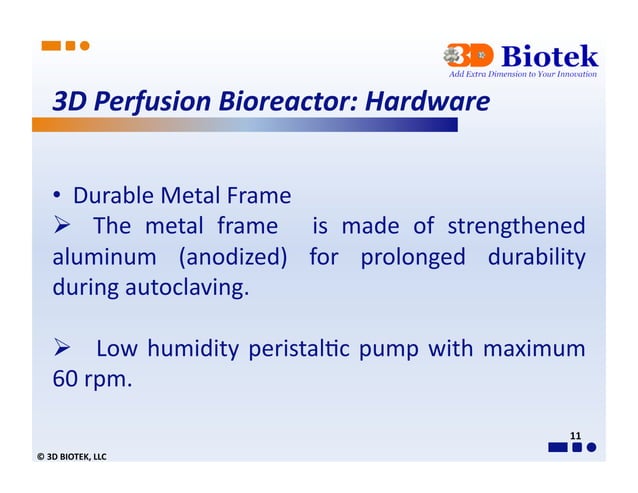 3D Perfusion Bioreactor Technical Presentation | PDF