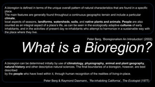 Bioregionalism in these islands | PPTX