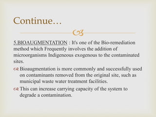 Bioremadiation-.pdf types of Bioremediation process | PDF