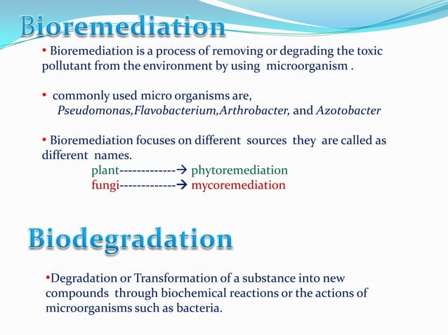 Bioremediation and biodegradation | PPTX