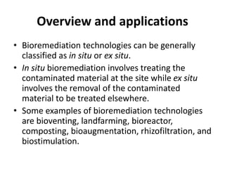 Bioremediation and phytoremediation | PPTX