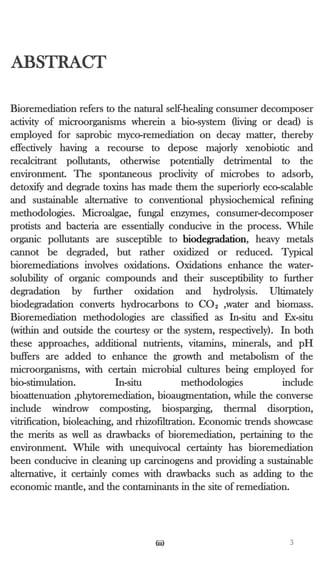 BIOREMEDIATION : A PHYSIOCHEMICAL APPROACH | PDF