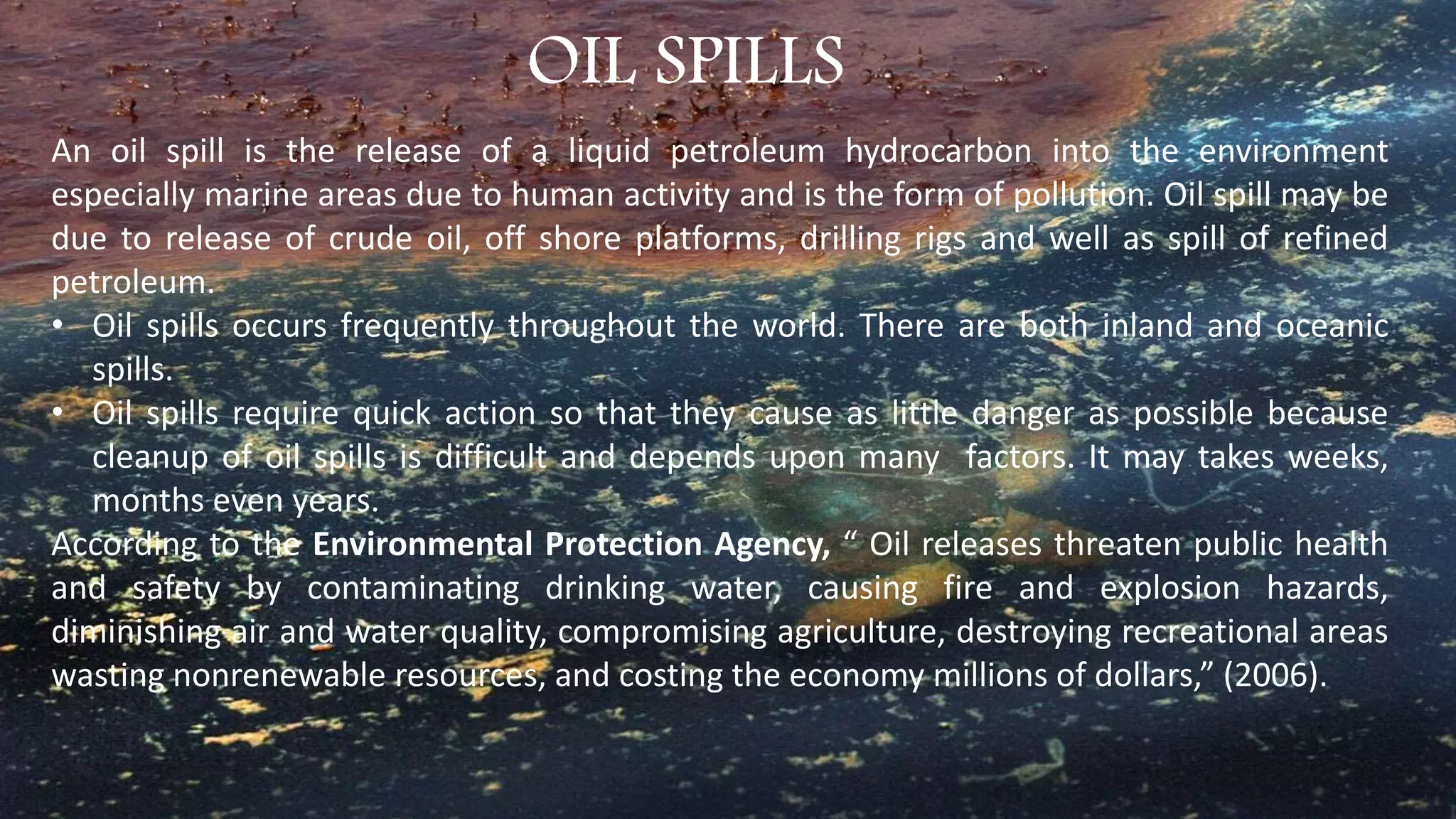 Oil spill Bioremediation | PPTX