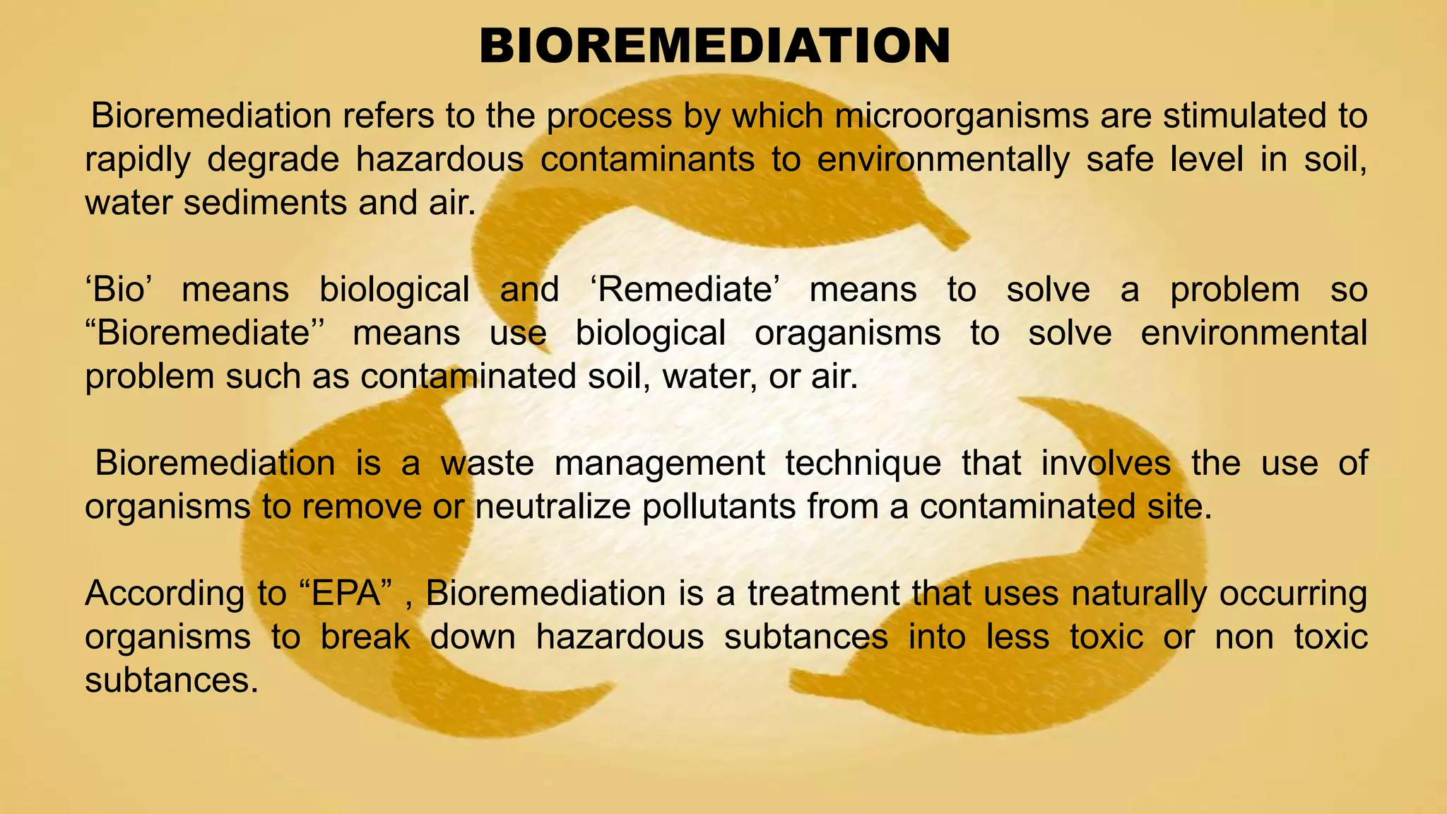 Oil spill Bioremediation | PPTX