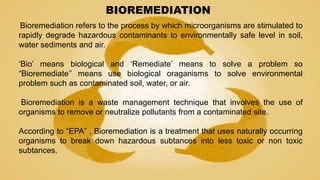 Oil spill Bioremediation | PPTX