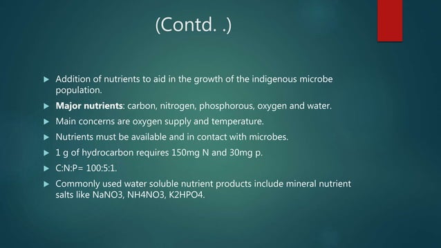 Bioremediation of oil spills | PPTX