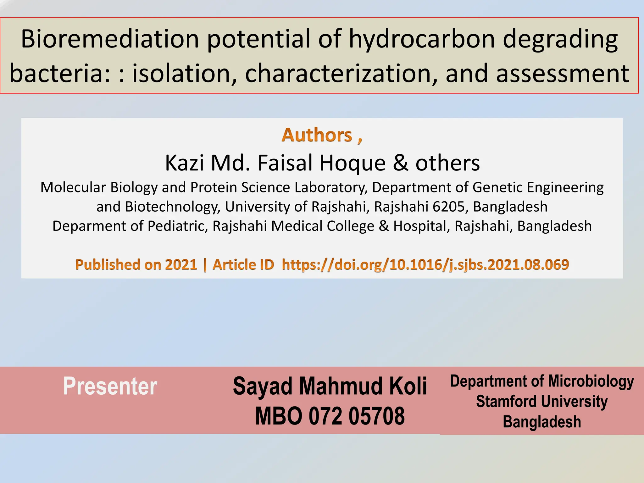 Bioremediation potential of hydrocarbon degrading bacteria.pptx