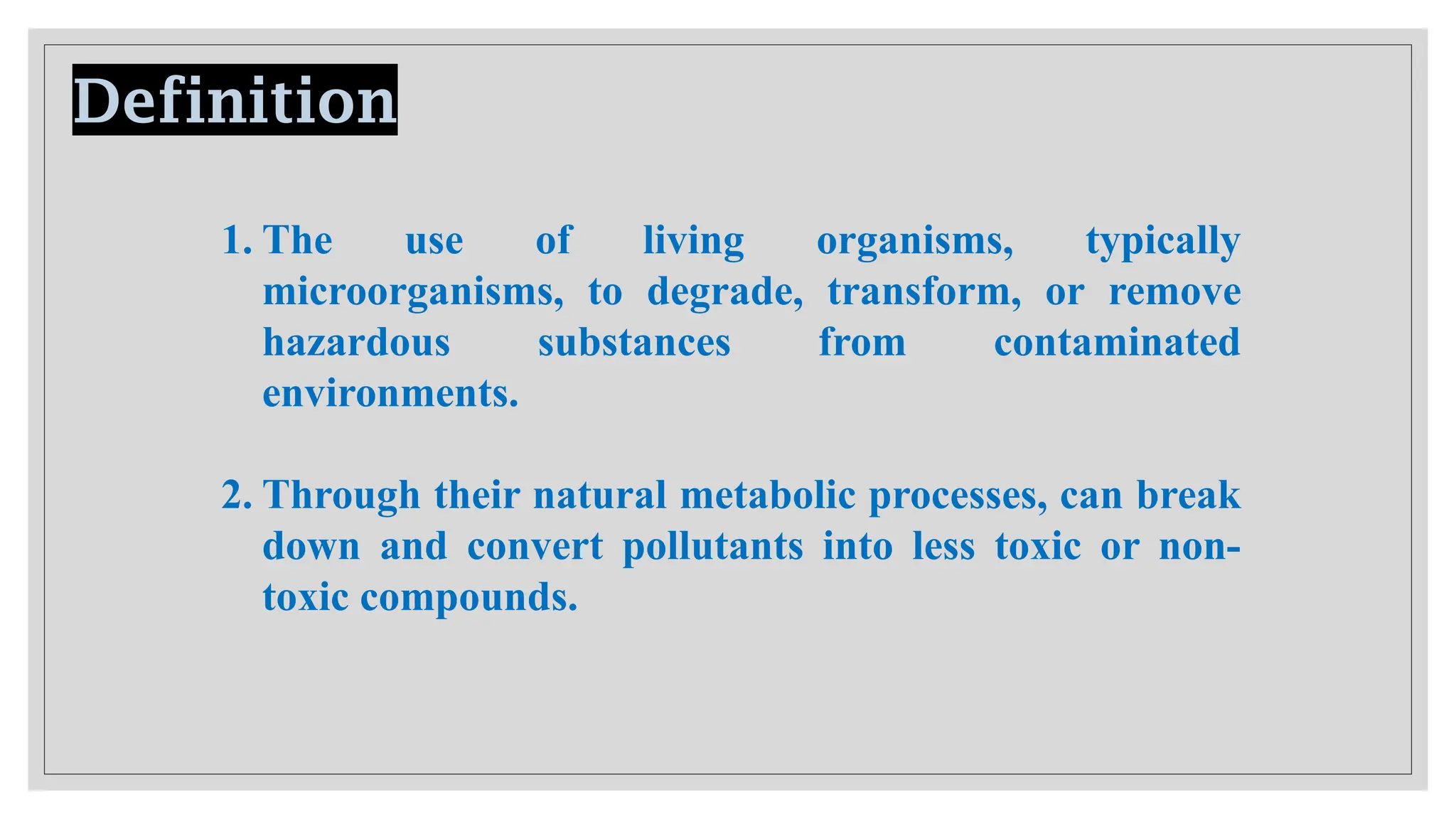 Bioremediation Process / environmental science | PPTX