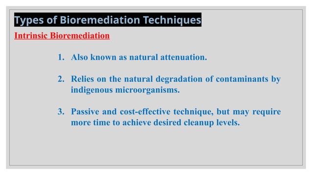 Bioremediation Process / environmental science | PPTX