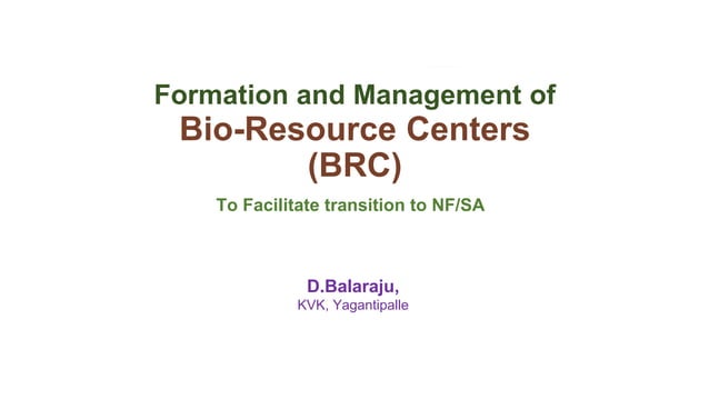 Bio Resource Centres | PPTX