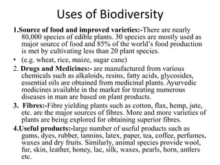 Bioresources and uses of biodiversity | PPTX