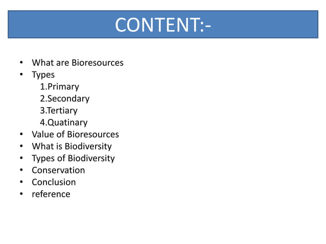 Bioresources and uses of biodiversity | PPTX | Biological Sciences ...