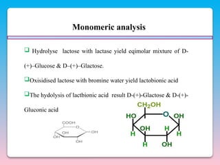 Carbohydrates &structure determination of lactose | PPTX