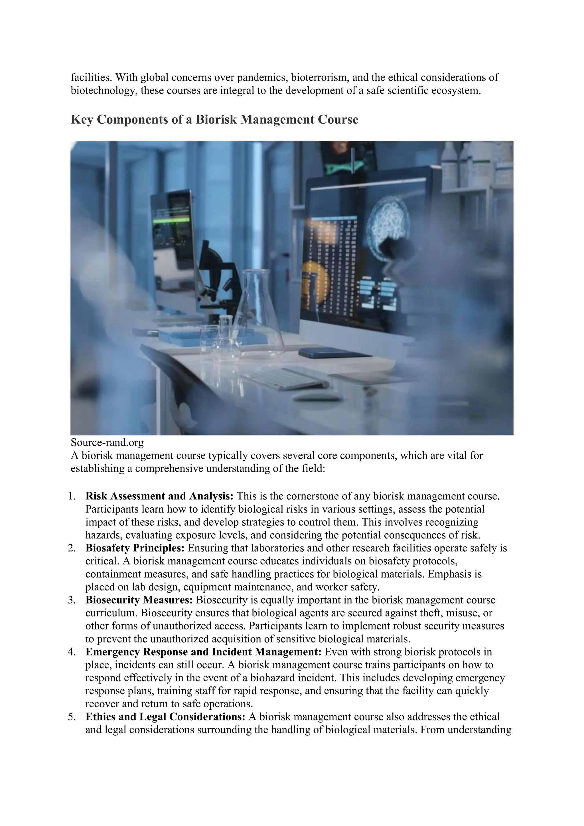 Biorisk Management Course: Essential Skills for Safety | The ...