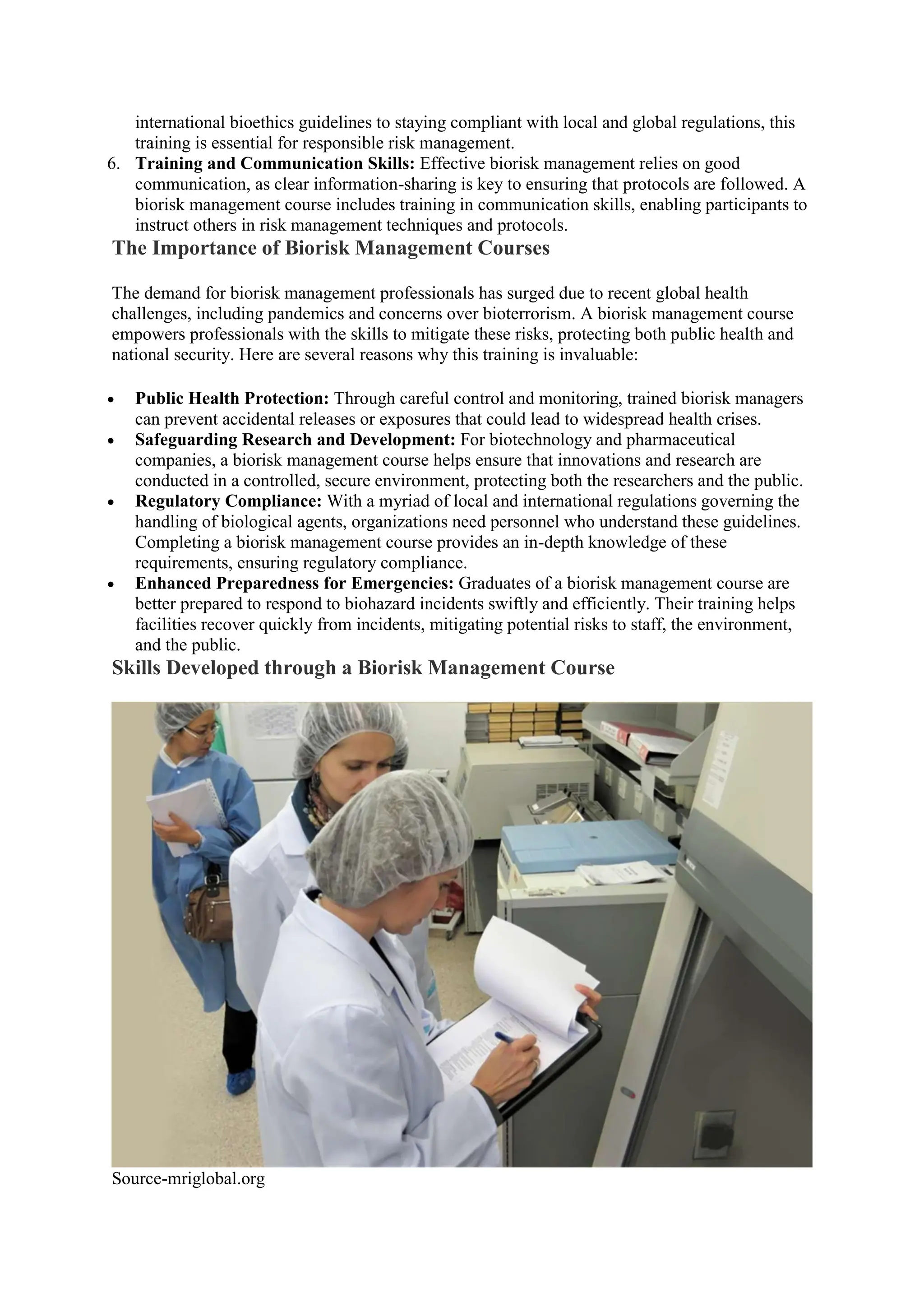 Biorisk Management Course: Essential Skills for Safety | The ...