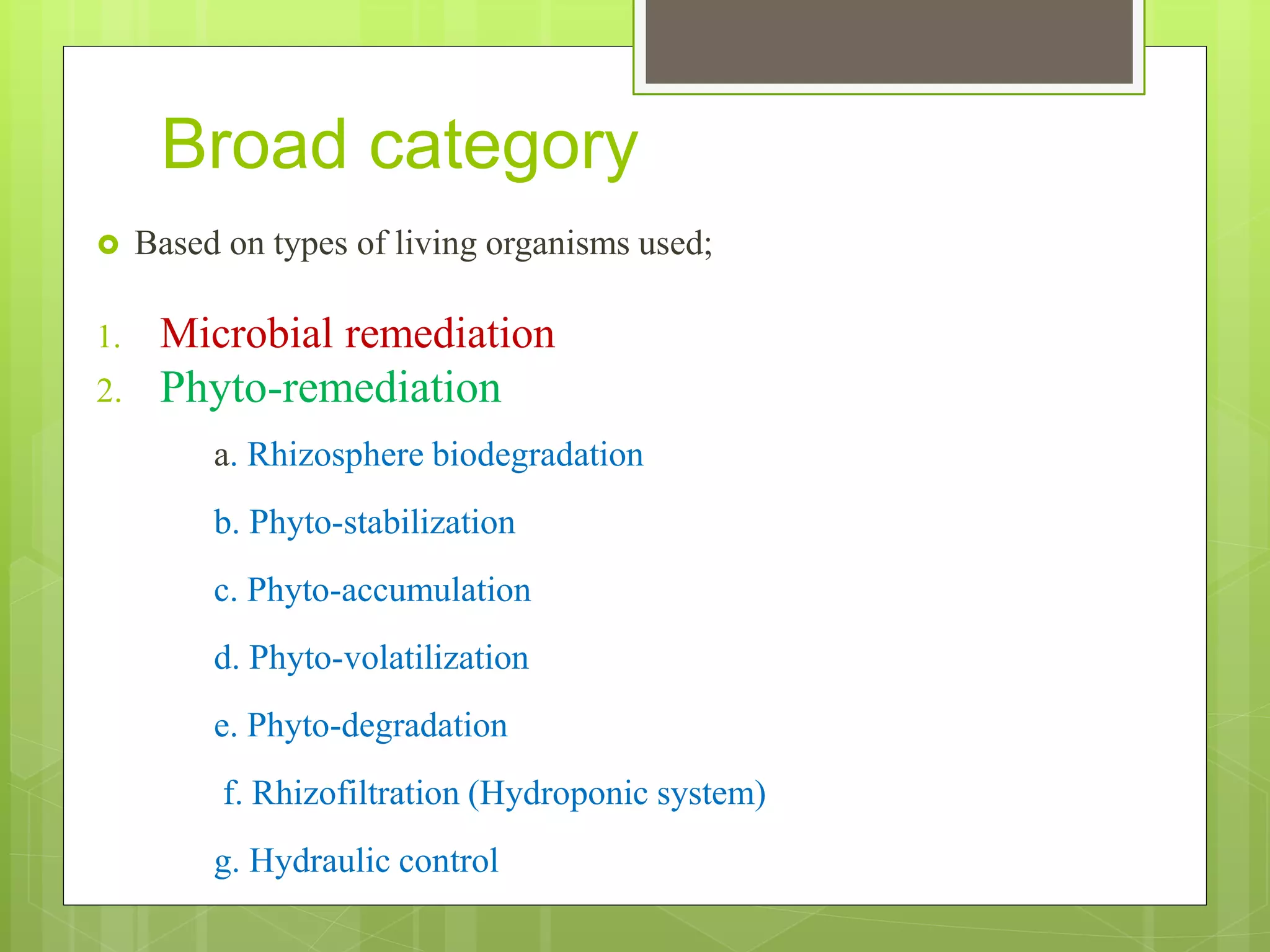 Bioremediation, principle and types | PPTX