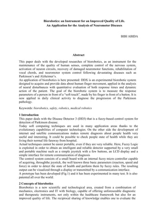 Biorobotics Abstract | PDF