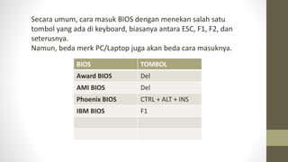 komponen komputer bios komputer basic input | PPT