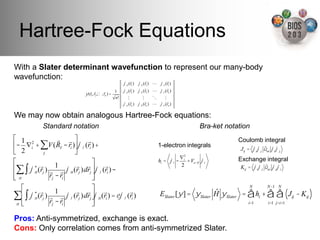 BIOS 203: Lecture 2 - introduction to electronic structure theory | PDF