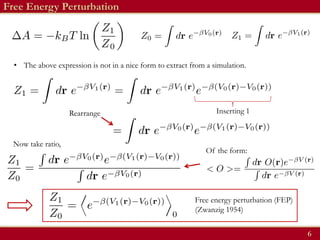 BIOS 203 Lecture 8: Free Energy Methods | PDF