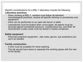 Biosafety | PPTX | Infectious Diseases | Diseases and Conditions