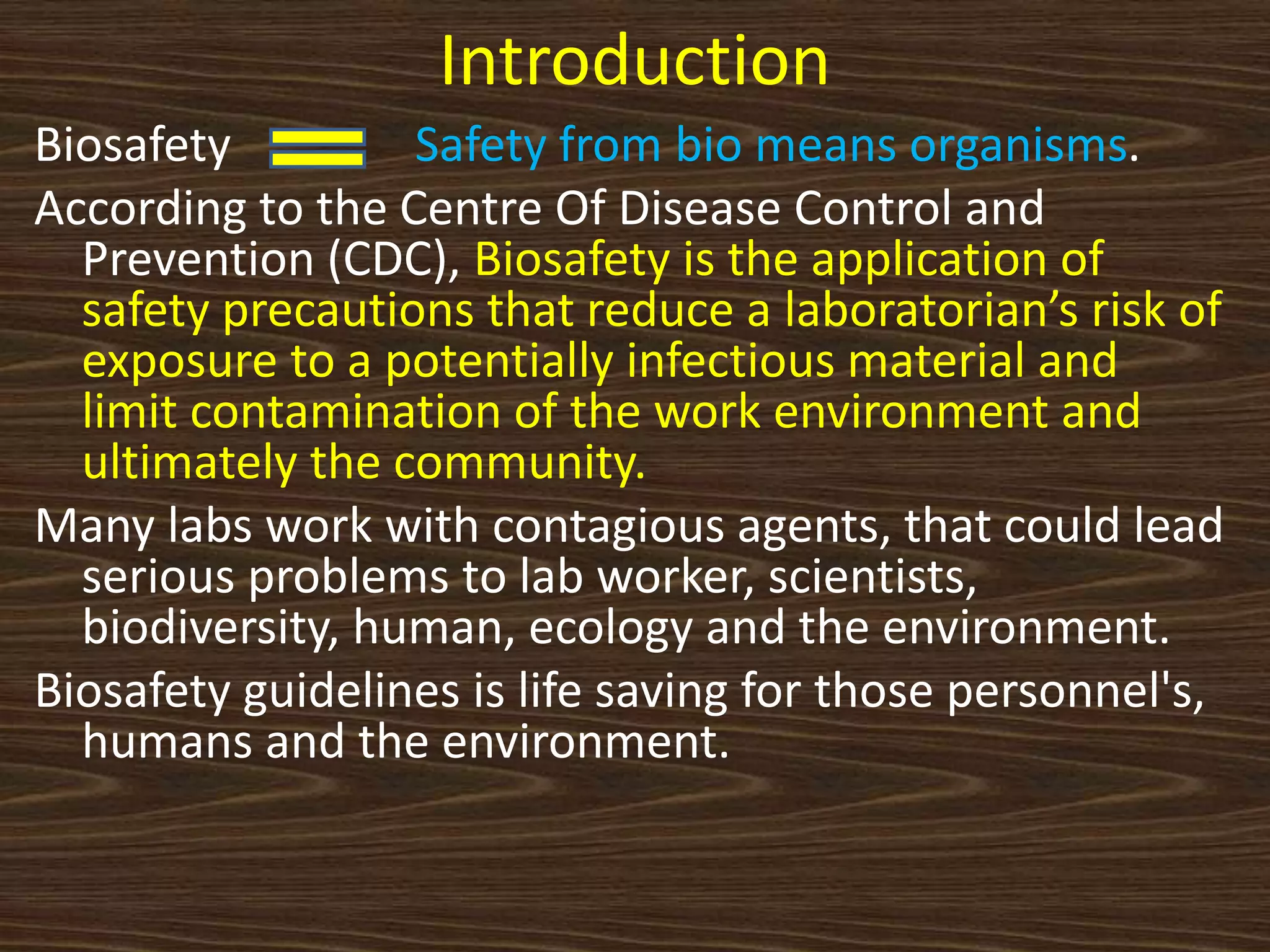 Biosafety | PPT | Free Download