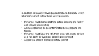 Biosafety Levels in the life science Laboratories | PPTX