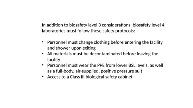 Biosafety Levels in the life science Laboratories | PPT