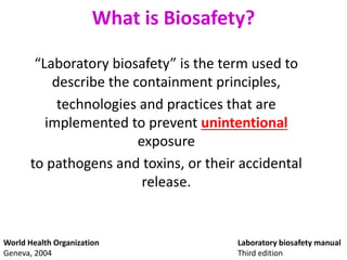Biosafety and biosecurity biosafety levels | PPTX
