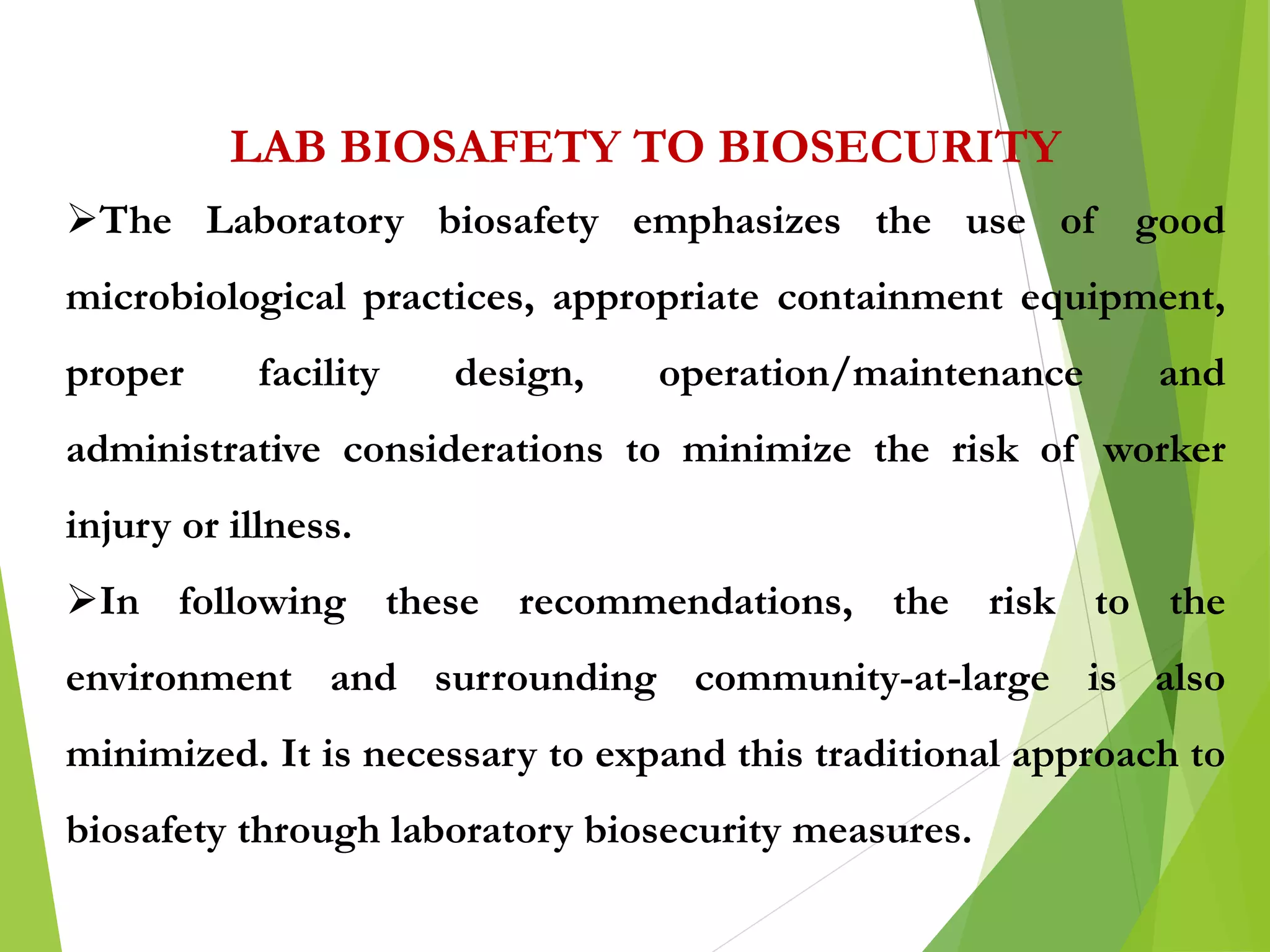 Biosafety & biosecurity lab biosecurity | PPTX