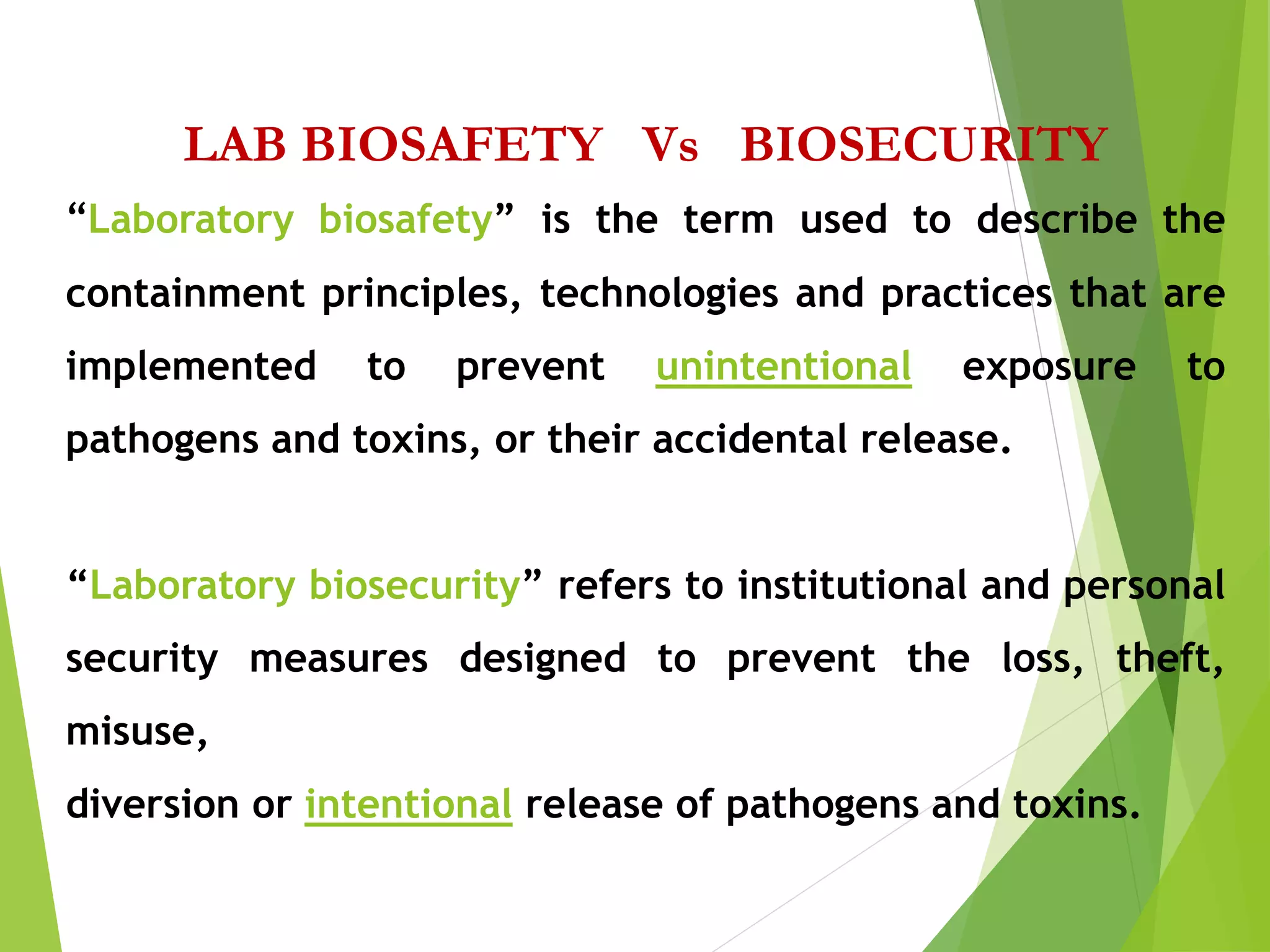 Biosafety & biosecurity lab biosecurity | PPTX
