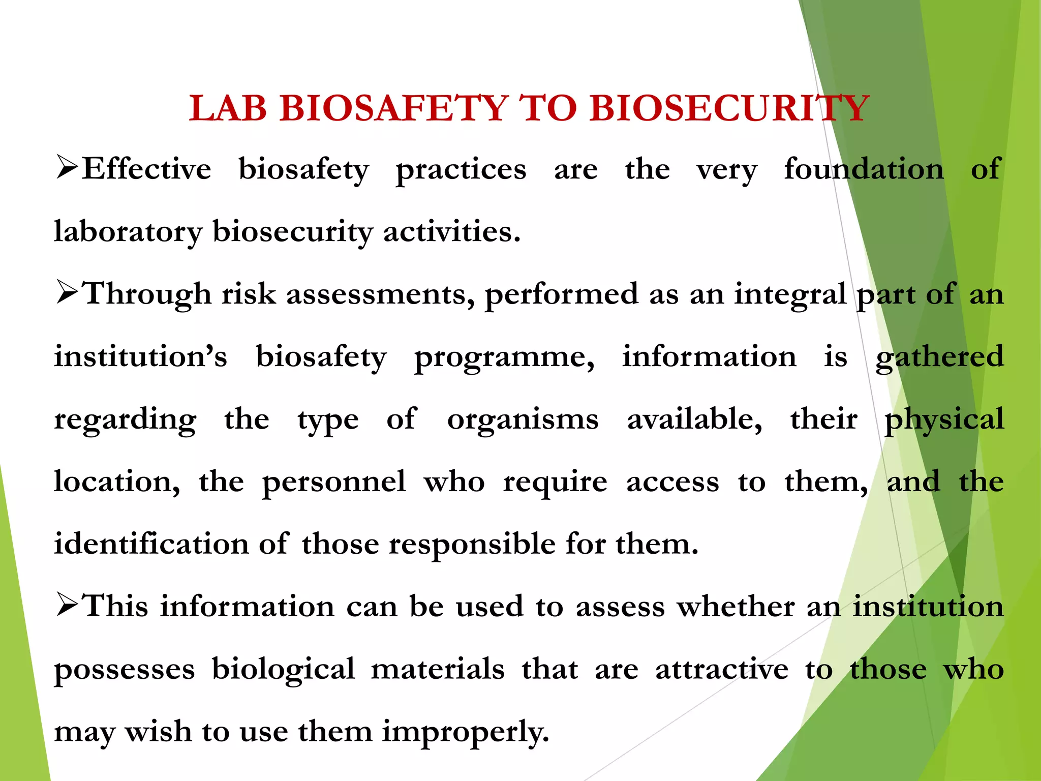 Biosafety & biosecurity lab biosecurity | PPTX