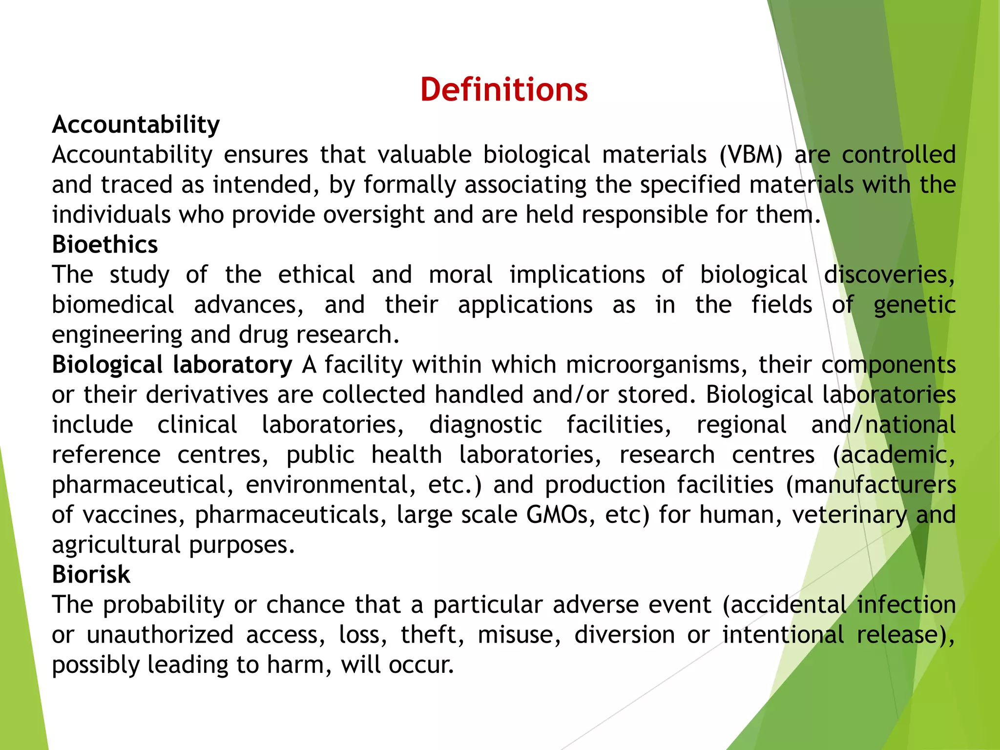 Biosafety & biosecurity lab biosecurity | PPTX