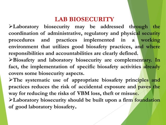 Biosafety & biosecurity lab biosecurity | PPTX | Infectious Diseases | Diseases and Conditions