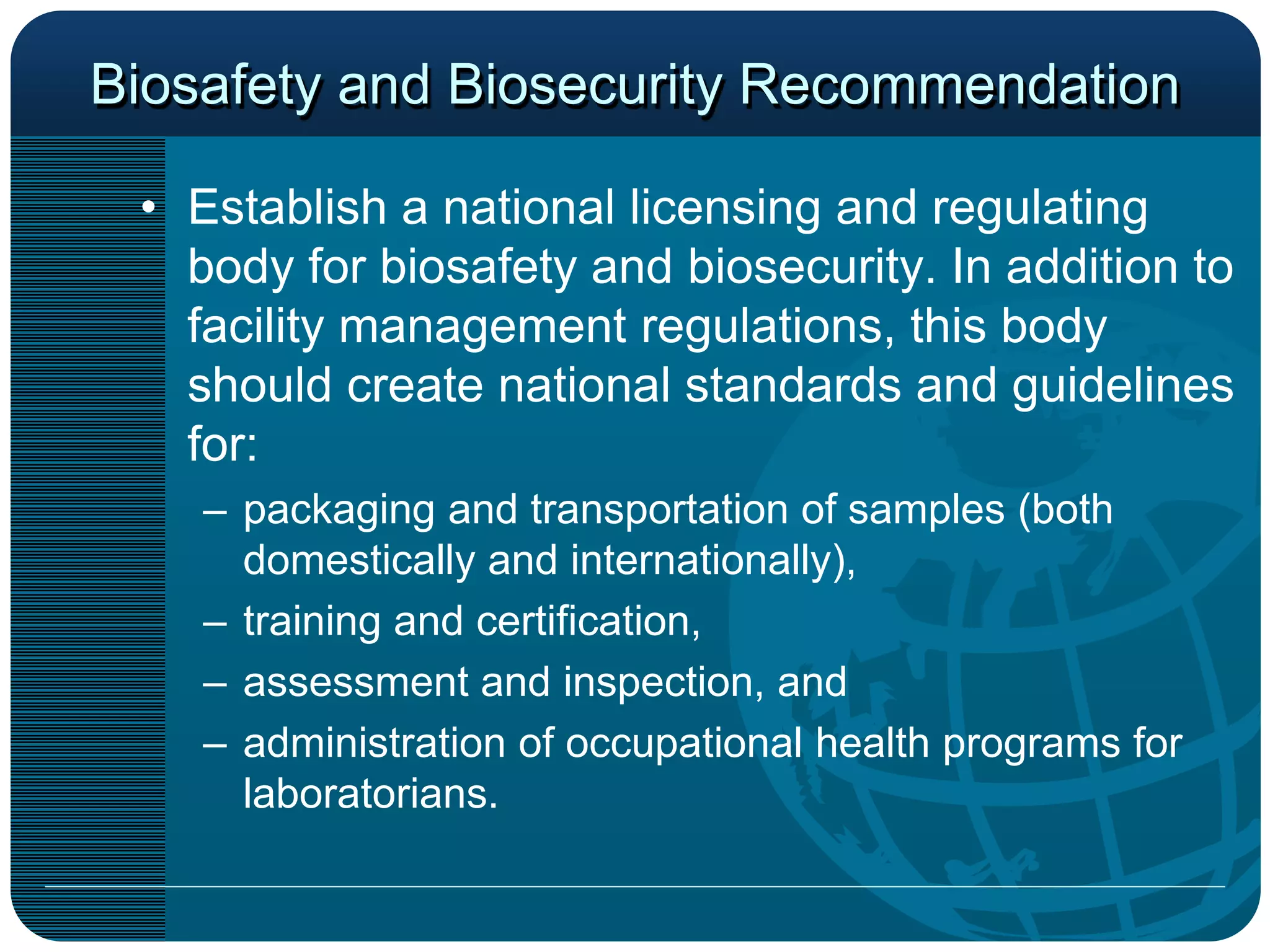 Biosafety & biosecurity overview naypyitaw | PPTX