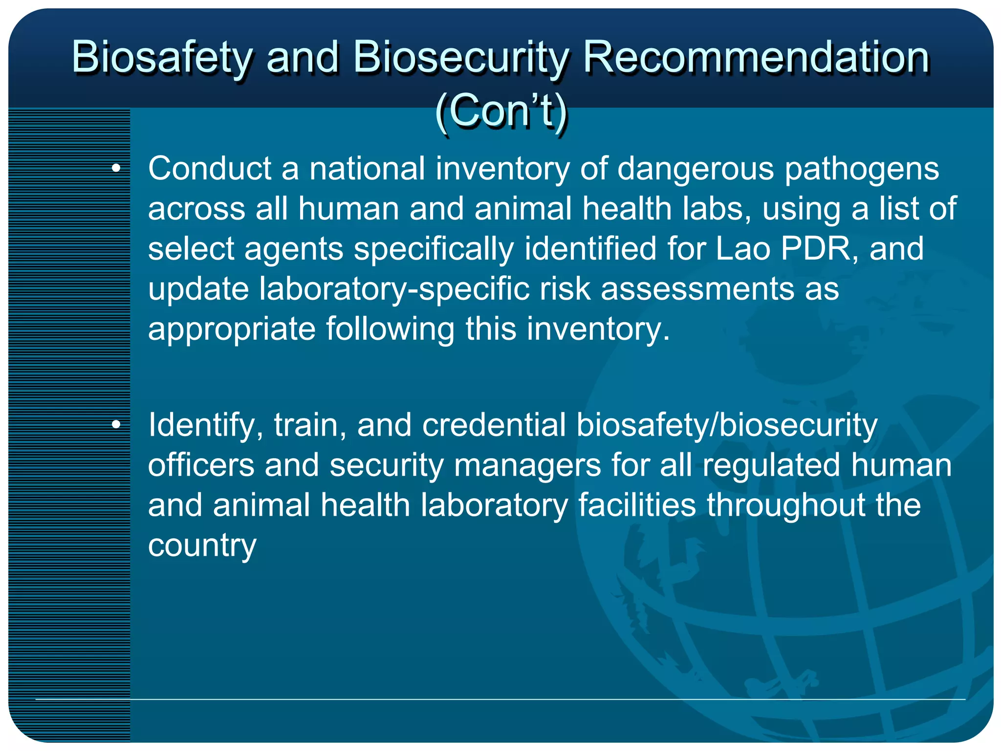 Biosafety & biosecurity overview naypyitaw | PPTX