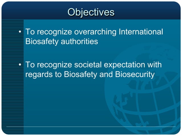Biosafety & biosecurity overview naypyitaw | PPTX