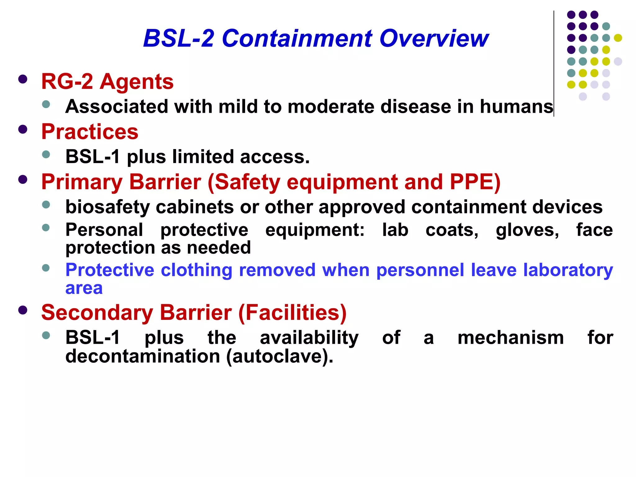 Biosafety Levels, Biological Safety Cabinets and Biosafety Laboratory ...