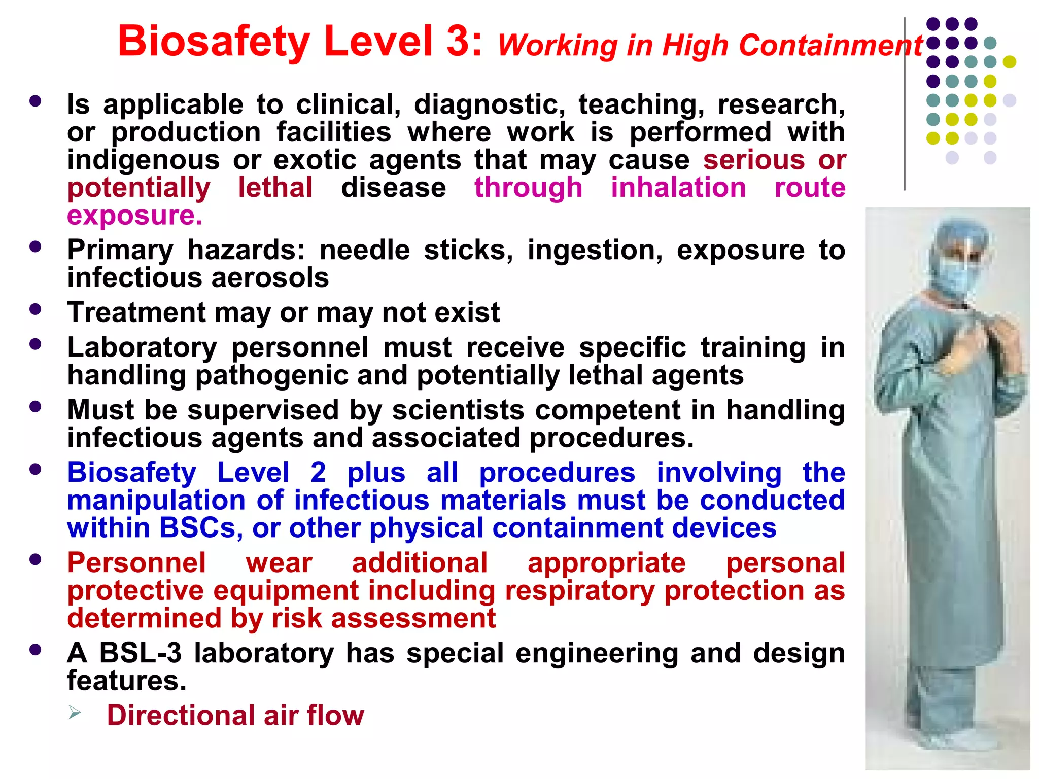 Biosafety Levels, Biological Safety Cabinets and Biosafety Laboratory ...