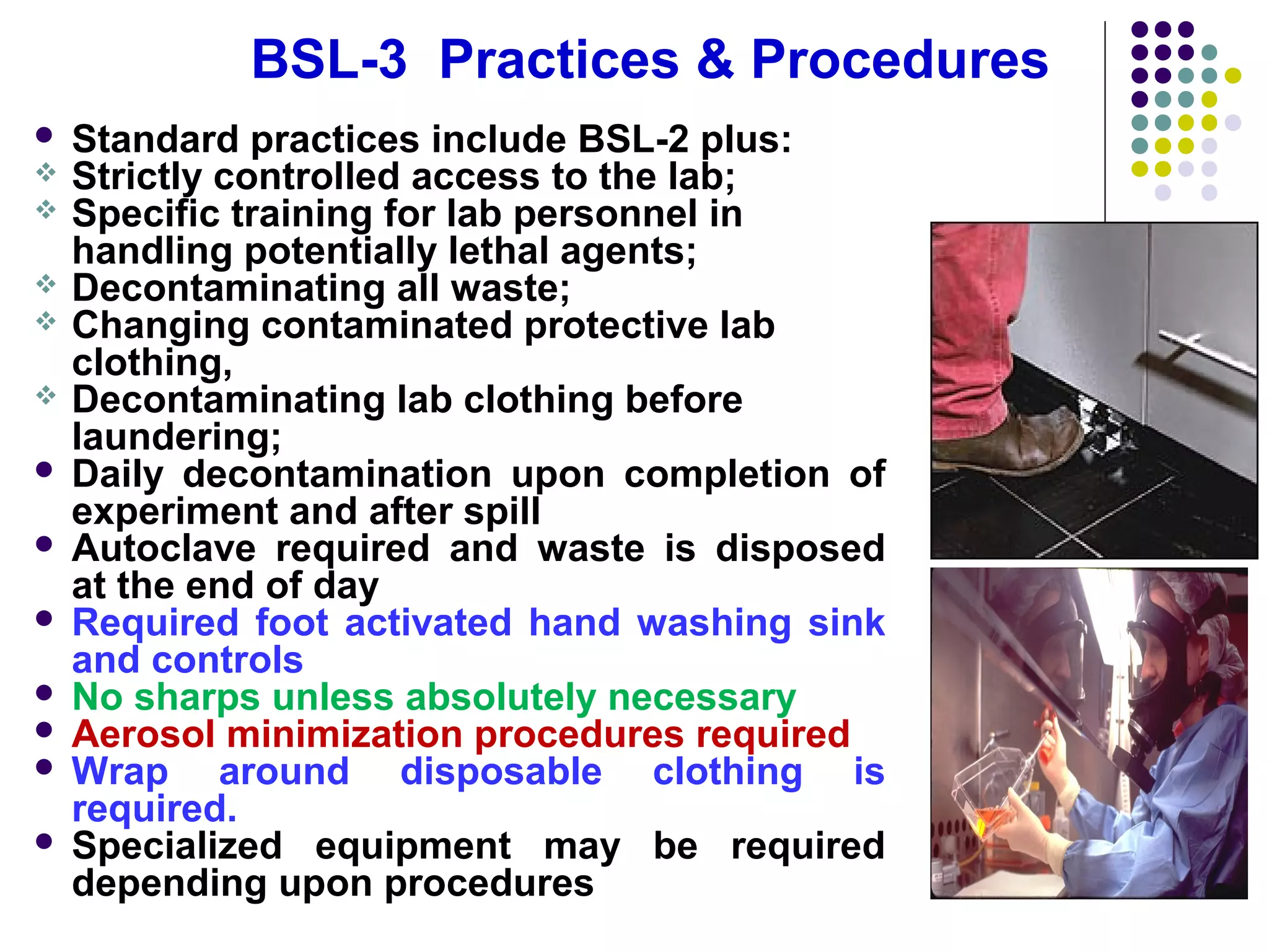 Biosafety Levels, Biological Safety Cabinets and Biosafety Laboratory ...