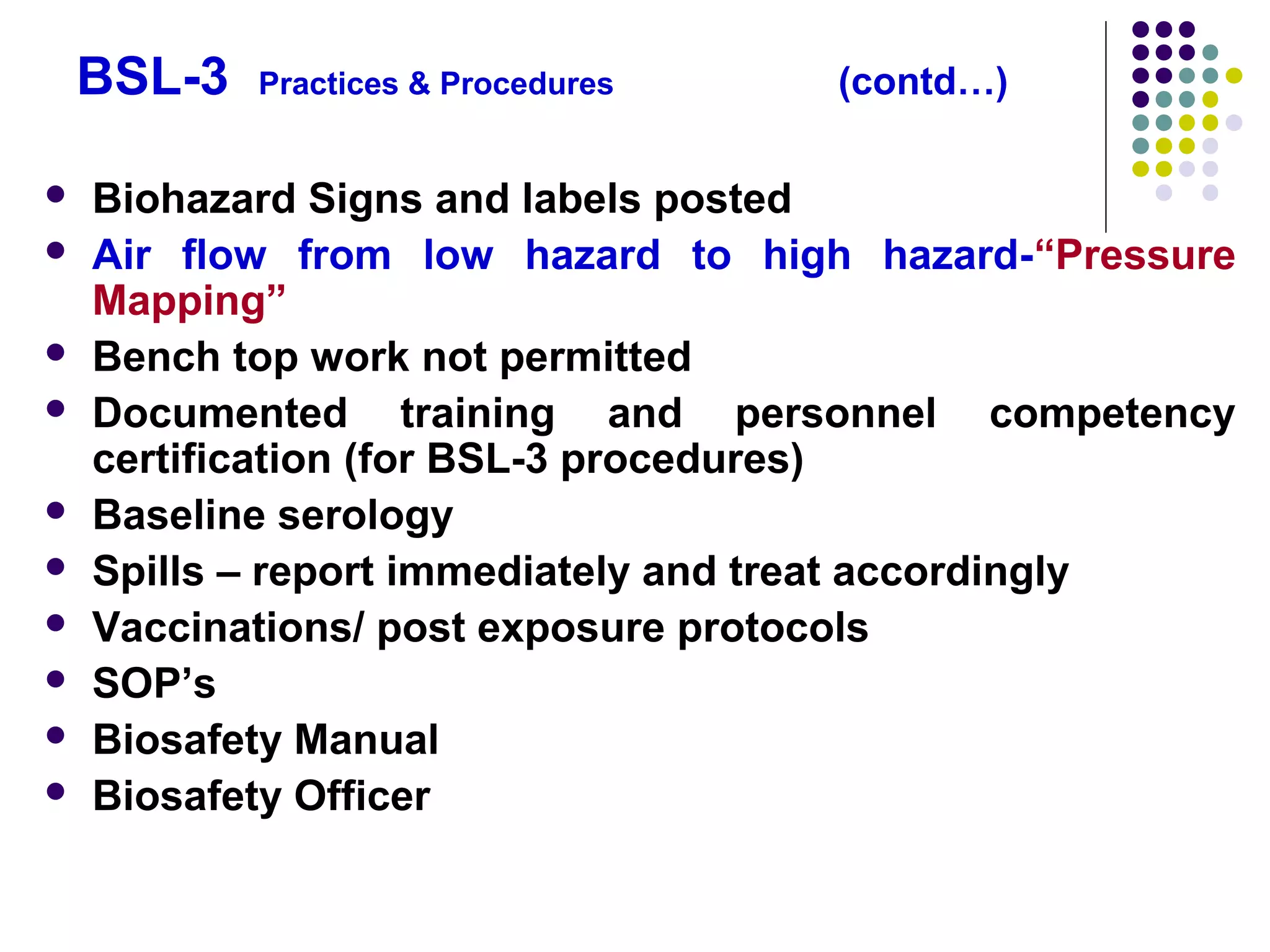 Biosafety Levels, Biological Safety Cabinets and Biosafety Laboratory ...