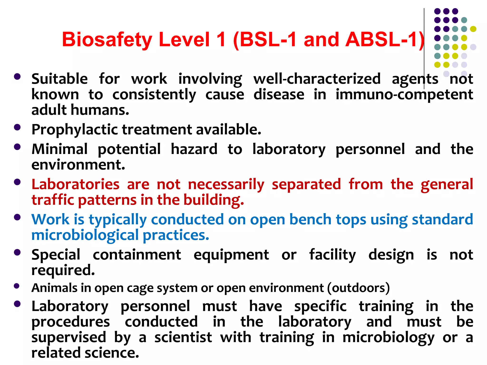Biosafety Levels, Biological Safety Cabinets and Biosafety Laboratory ...
