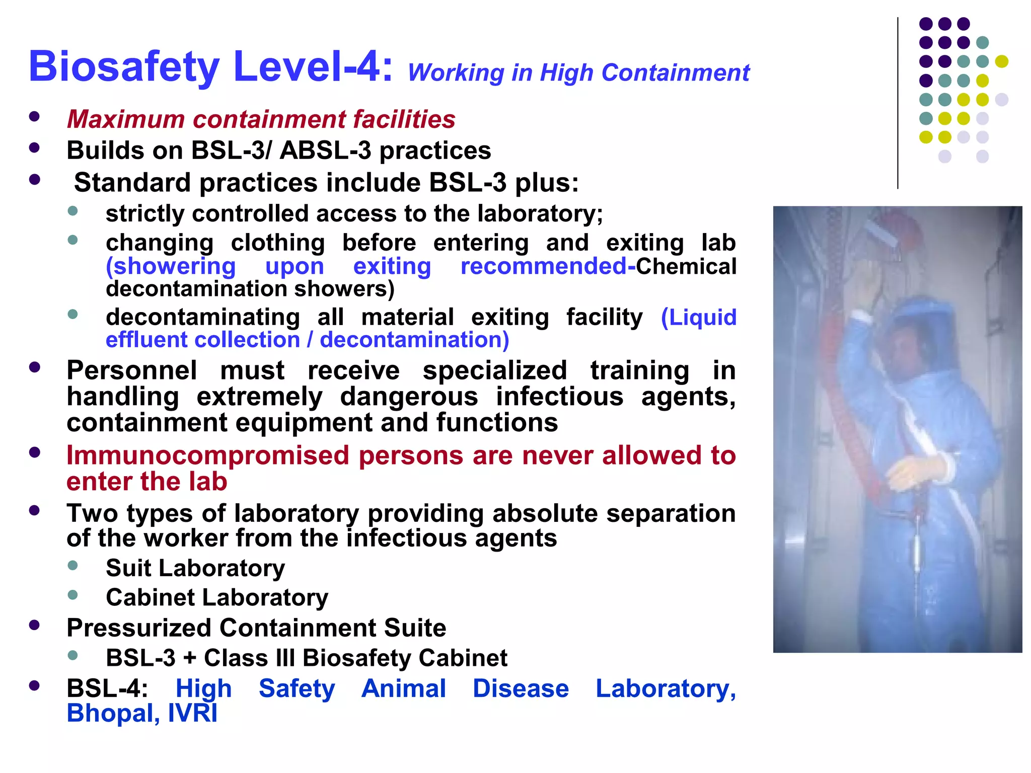 Biosafety Levels, Biological Safety Cabinets and Biosafety Laboratory ...