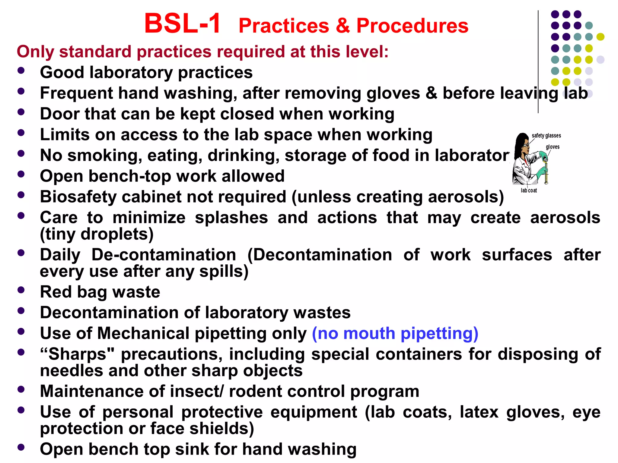 Biosafety Levels, Biological Safety Cabinets and Biosafety Laboratory ...