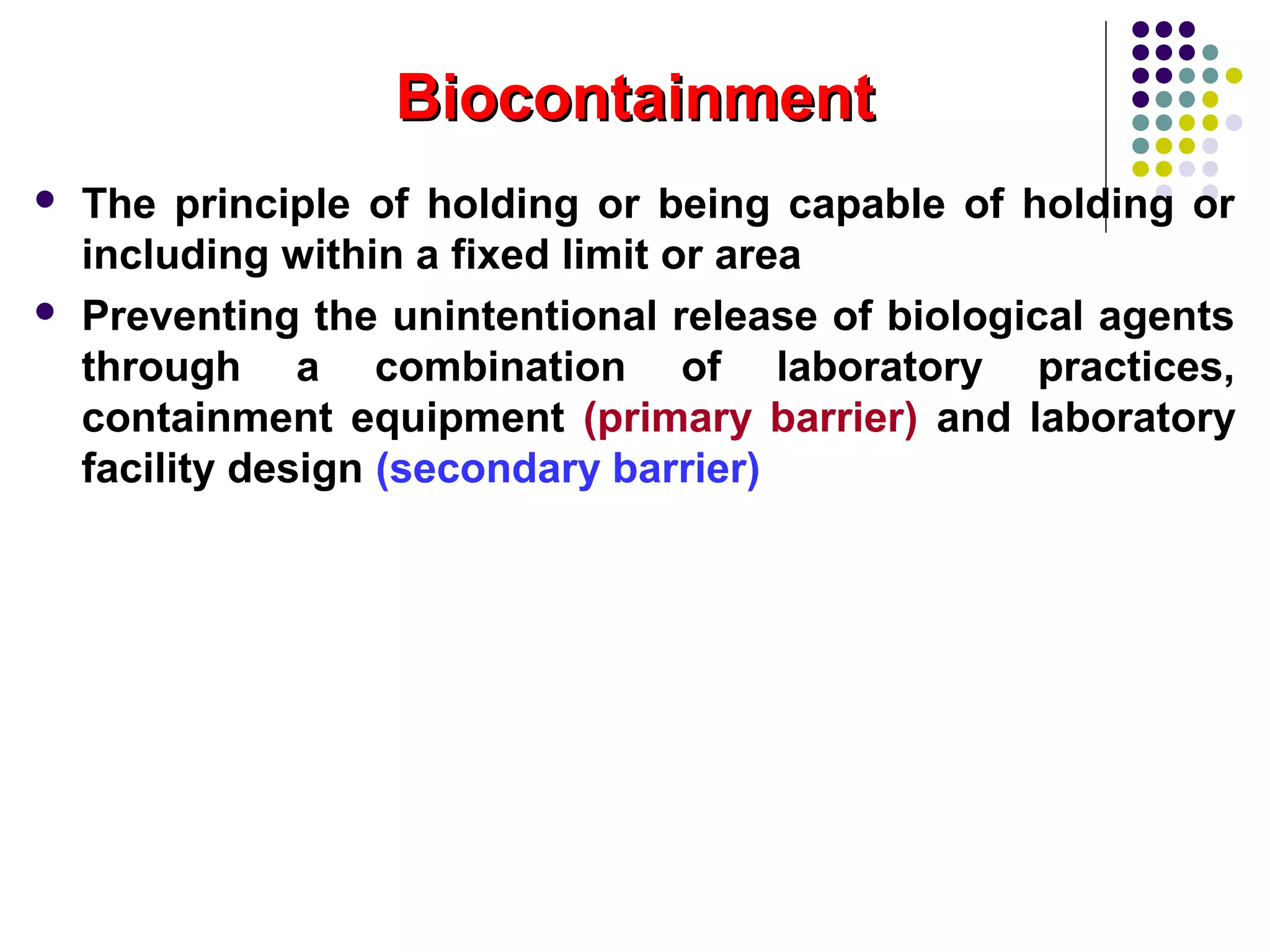 Biosafety Levels, Biological Safety Cabinets and Biosafety Laboratory ...