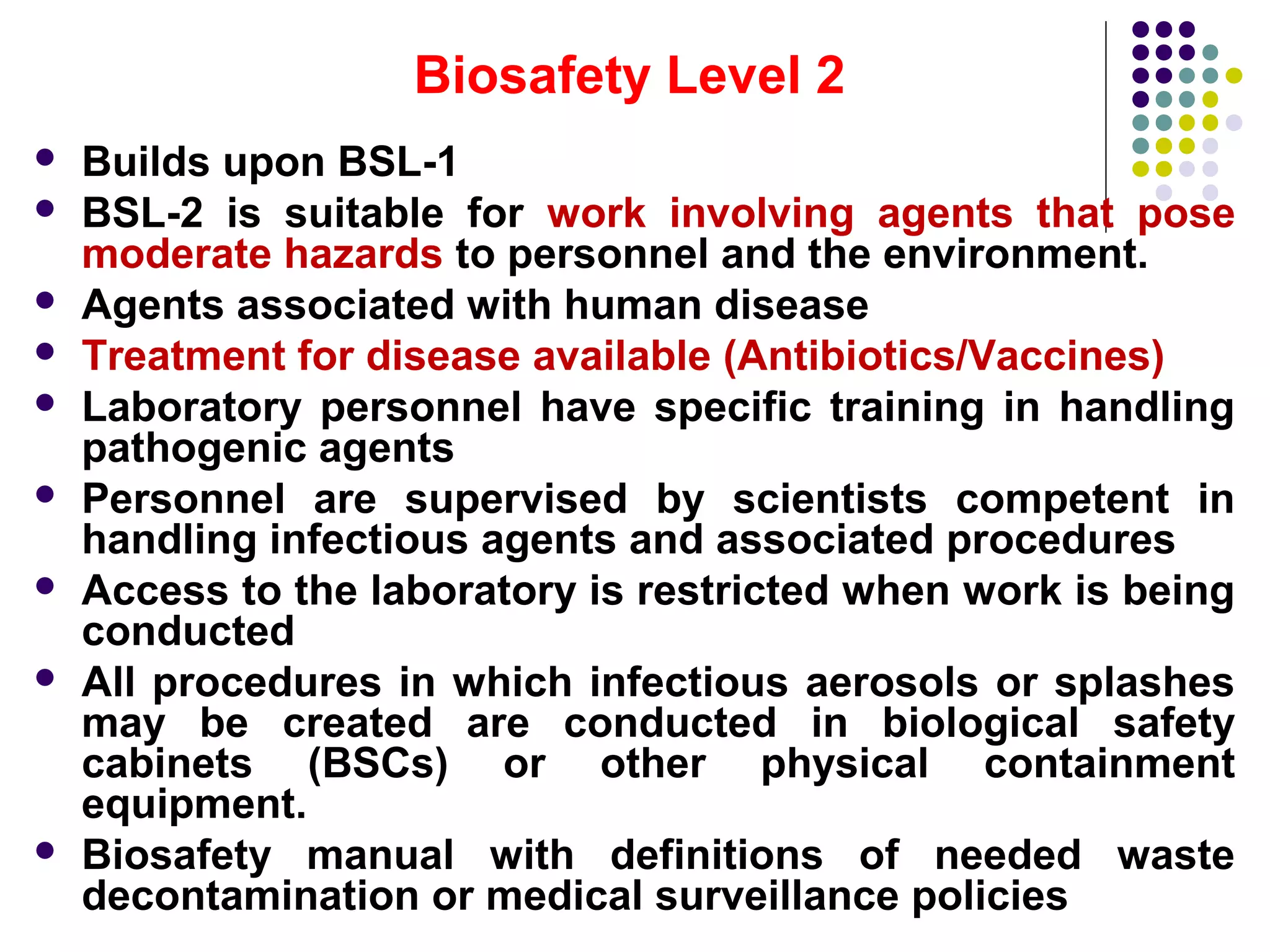 Biosafety Levels, Biological Safety Cabinets and Biosafety Laboratory ...
