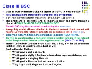 Biosafety Levels, Biological Safety Cabinets and Biosafety Laboratory ...