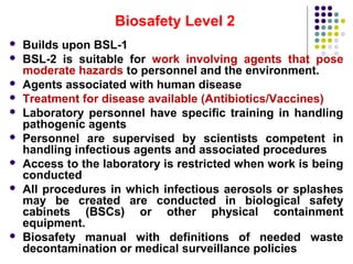 Biosafety Levels, Biological Safety Cabinets and Biosafety Laboratory ...