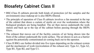 Various Classes of Biosafety Cabinets (BSC) | PPTX